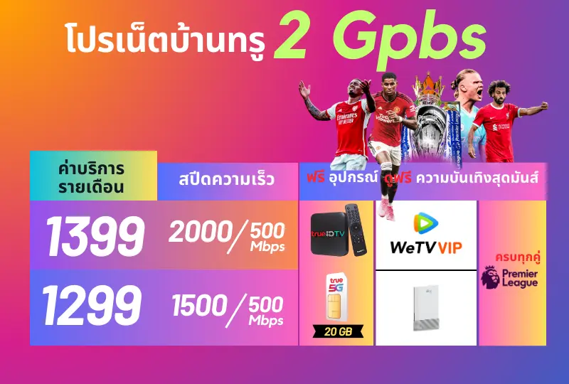 เน็ตบ้านทรู 2567 | เริ่มต้น 499.- ติดเน็ตบ้านทรู ติดตั้งฟรี!